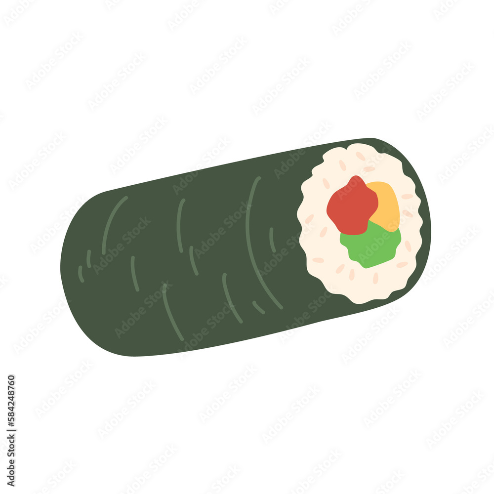 korean food kimbap bibimbap Stock Illustration | Adobe Stock
