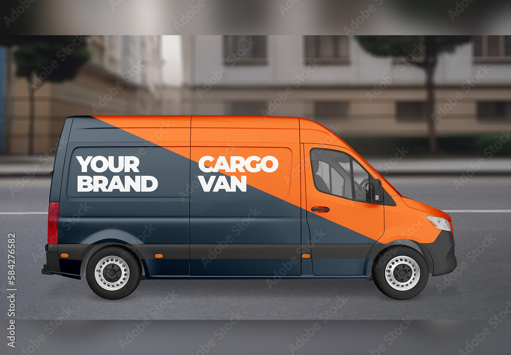 Van Mockup - Side View Stock Template | Adobe Stock