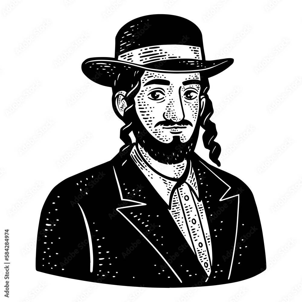 Orthodox Jew sketch PNG illustration with transparent background Stock ...