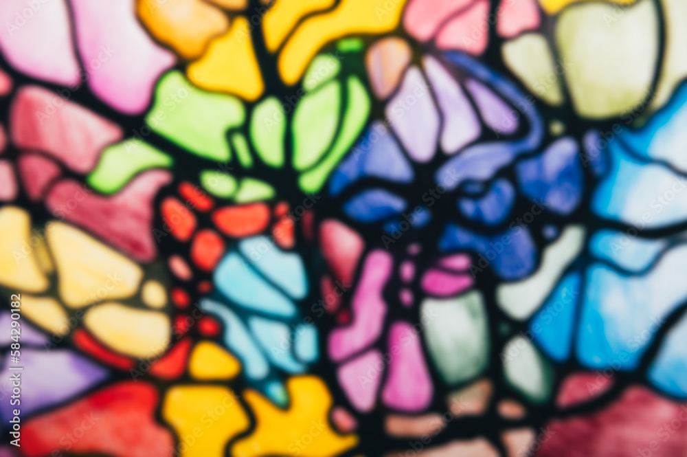 Colorful close up blurred background image. Neurographic drawing on ...