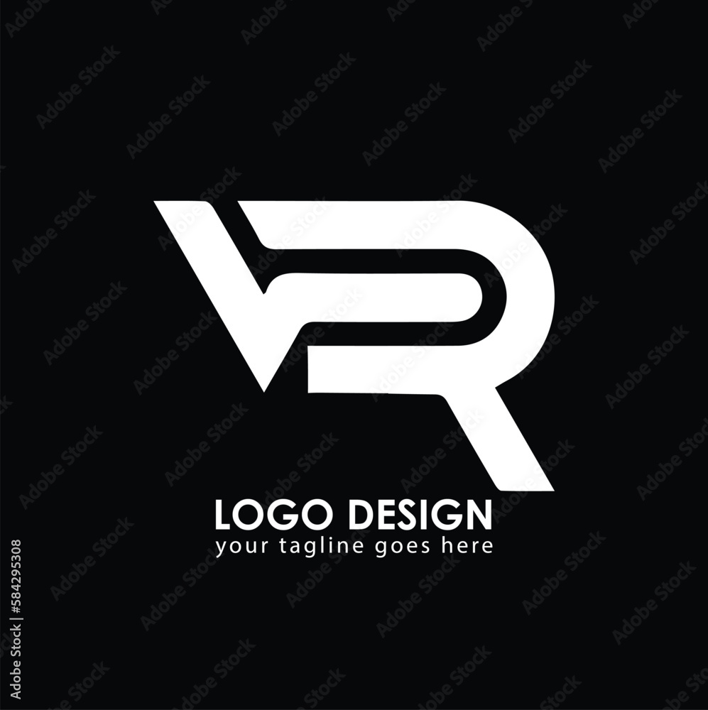 Vetor de VR VR Logo Design, Creative Minimal Letter VR VR Monogram do ...