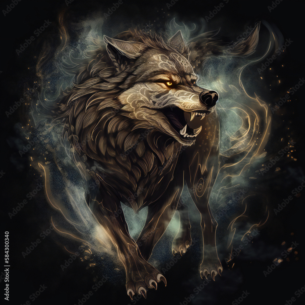 mighty fenrir, the unstoppable wolf of norse myth, generative AI Stock ... mighty fenrir, the unstoppable wolf of norse myth, generative AI Stock ...