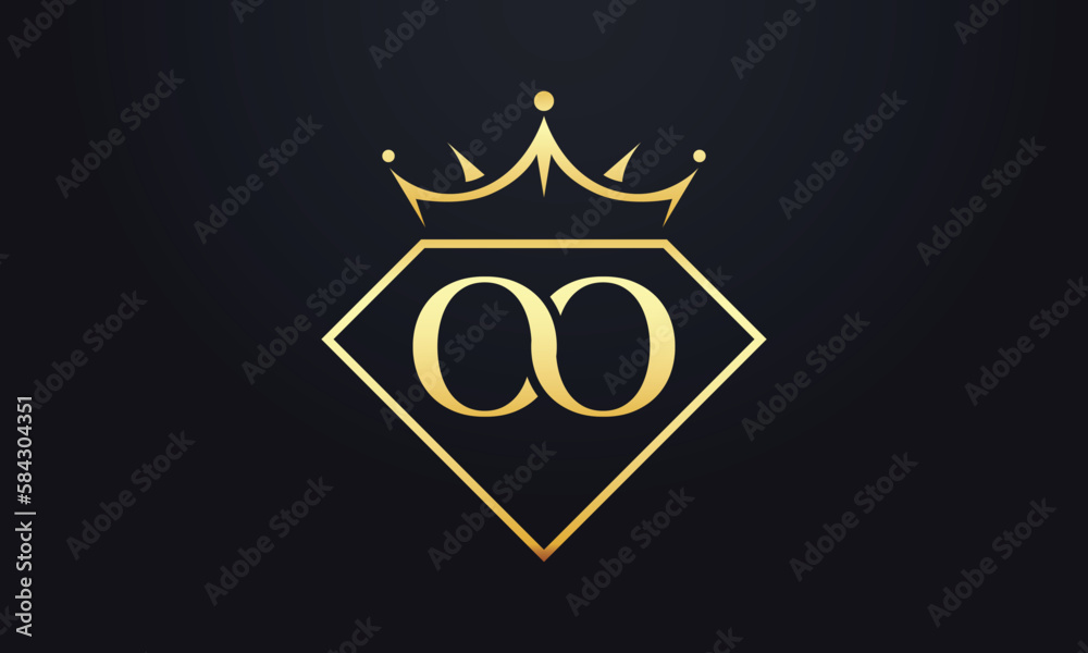 Diamond crown vector. Luxury queen logo for jewelry vector with letters ...