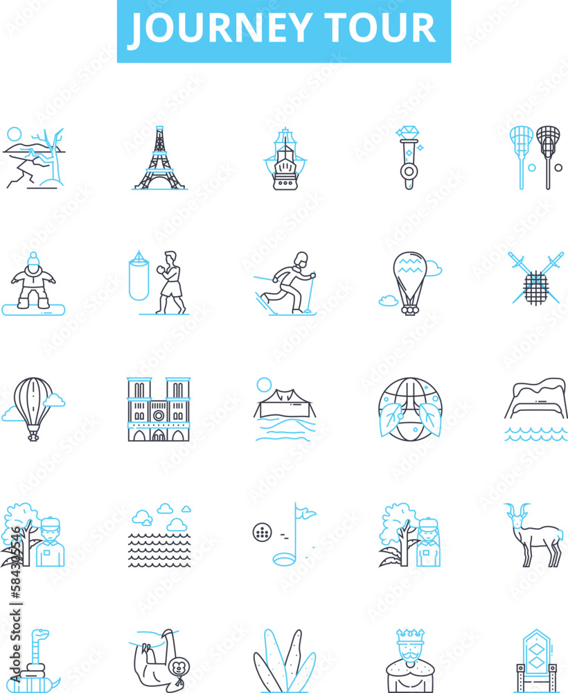 Journey tour vector line icons set. Tour, Journey, Travel, Sightseeing ...