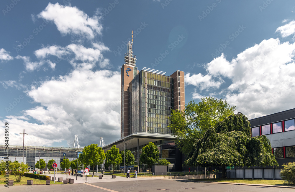 Summer view of Hannover Messe (HM; Hanover Fair), one of the world's ...