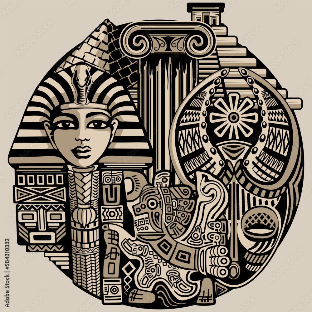 Ancient Symbols and Architecture, Egypt, Greece, Aztecs, Africa, Tribal ...