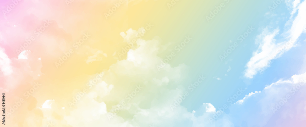 Sky and clouds. The background is pastel, subtle and gentle. The wind ...