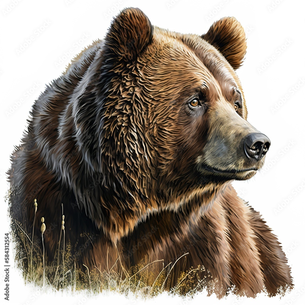 Animal clip art , photo realistic - generative AI bear Stock ...