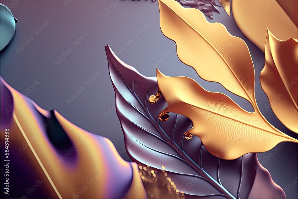 nature inspired abstract botanical leaves banner design generative ai ...