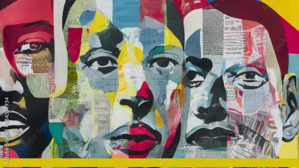 Abstract animation with transition effect. Inspired by street art ...