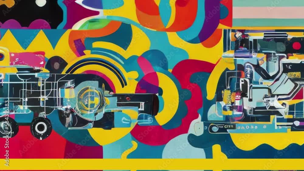 Abstract animation with transition effect. Inspired by street art ...