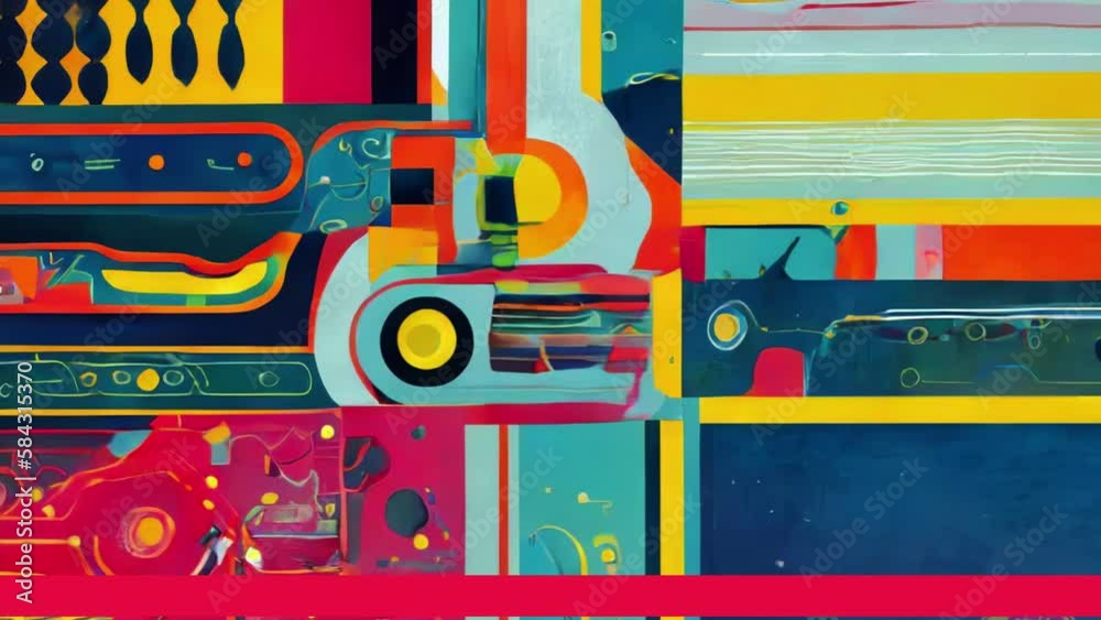 Abstract animation with transition effect. Inspired by street art ...