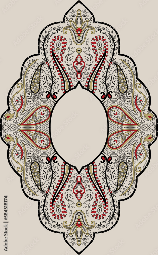 Textile Digital Design front And Back and White and Ornaments.Handmade ...