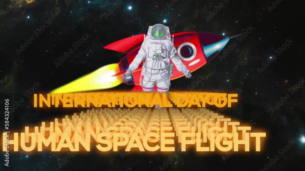 Animation video about international day of human space flight with ...