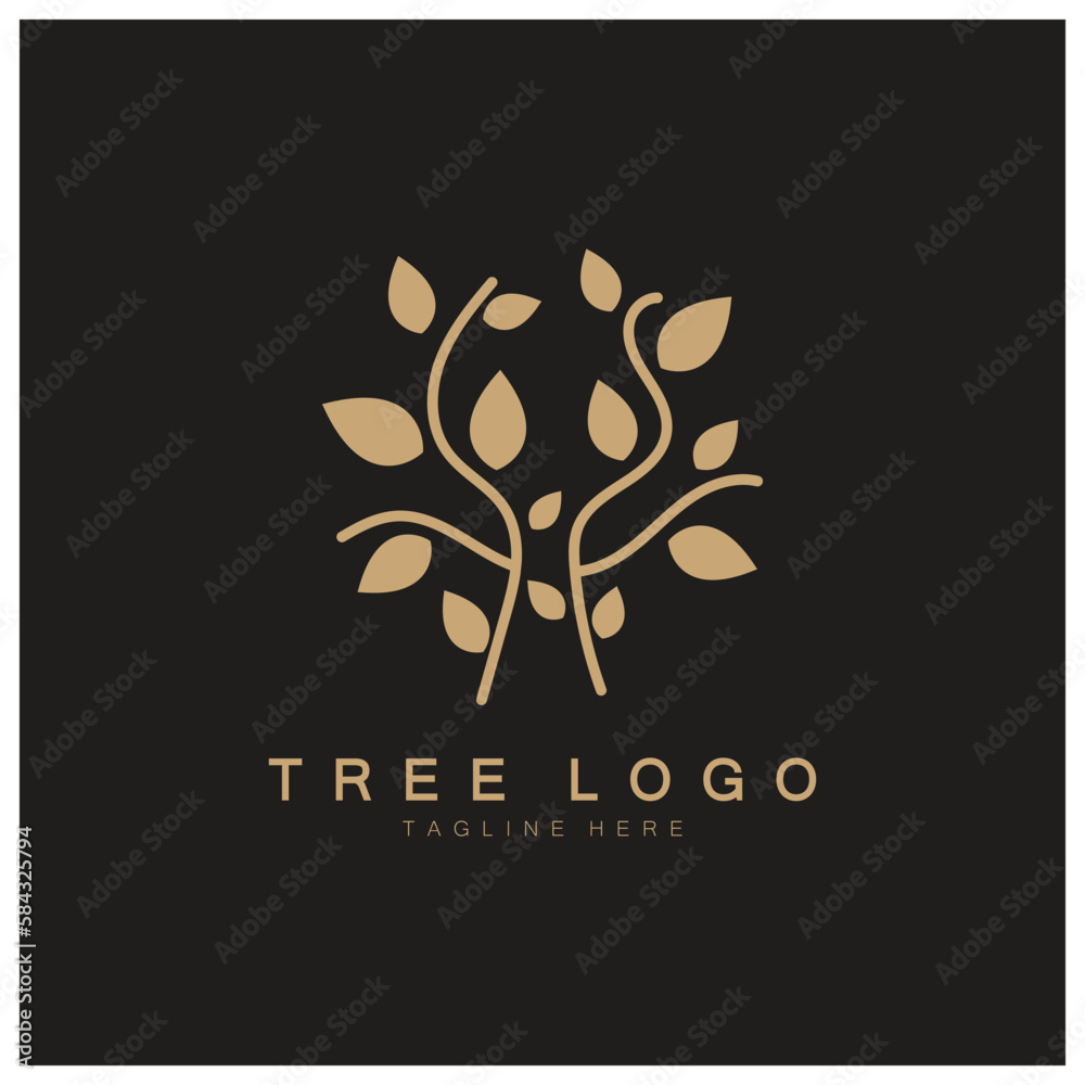 Abstract tree logo for forest and park nature.with a combination of ...
