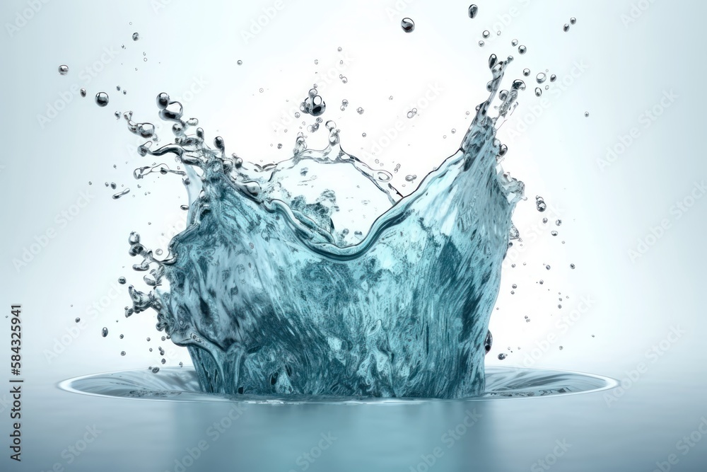 splash light blue deep isolated closeup surface highly illustration ...