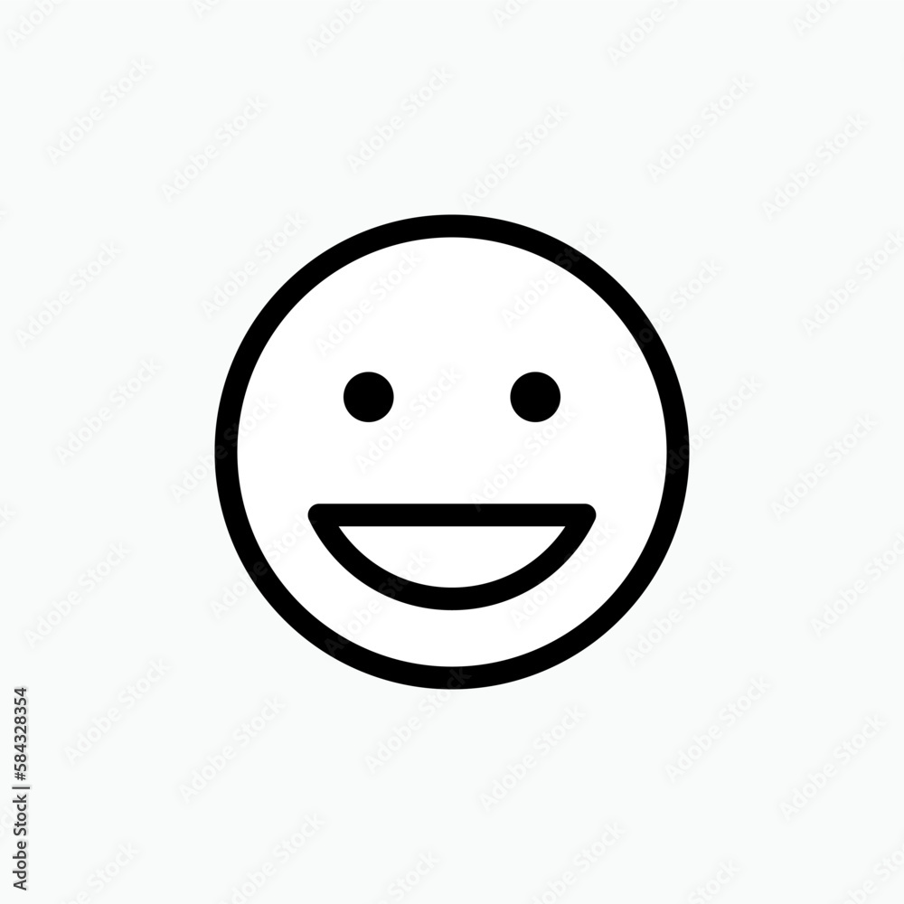 Smiley Emoticon, Happy Symbol. Funny Expression. Comedy Movie Genre Icon. Stock Vector | Adobe Stock