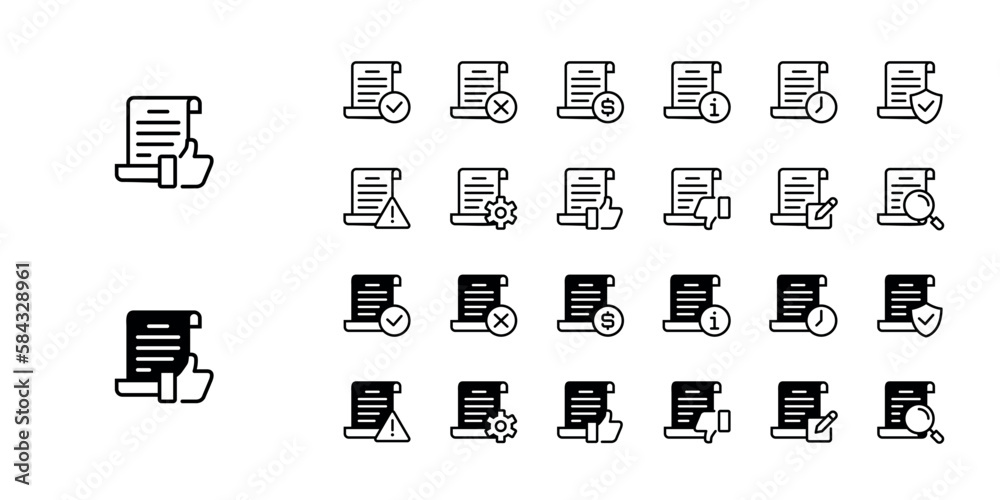collection of file contract status icon for complete document business ...