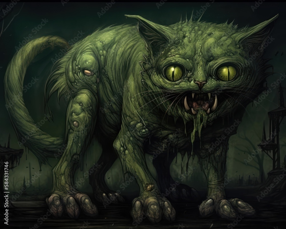 demon kitty cat kitten three eyes feet tall crippled bac computer ...