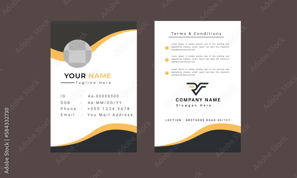 Company id card, school id card, template, identification, state id ...