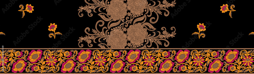 abstract solid flowers arrangement, all over design with solid ...