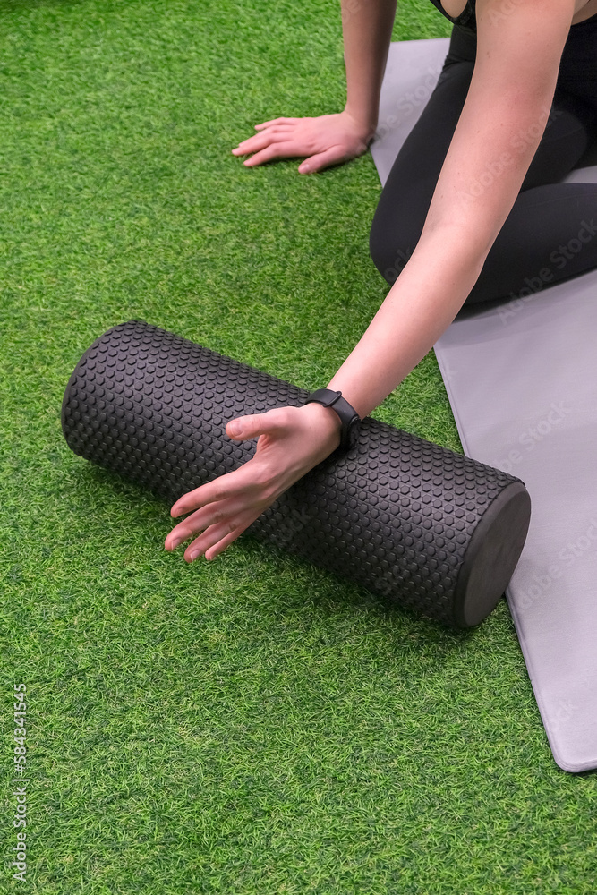 Myofascial release massage Fitness,fit,Girl engaged in stretching ...
