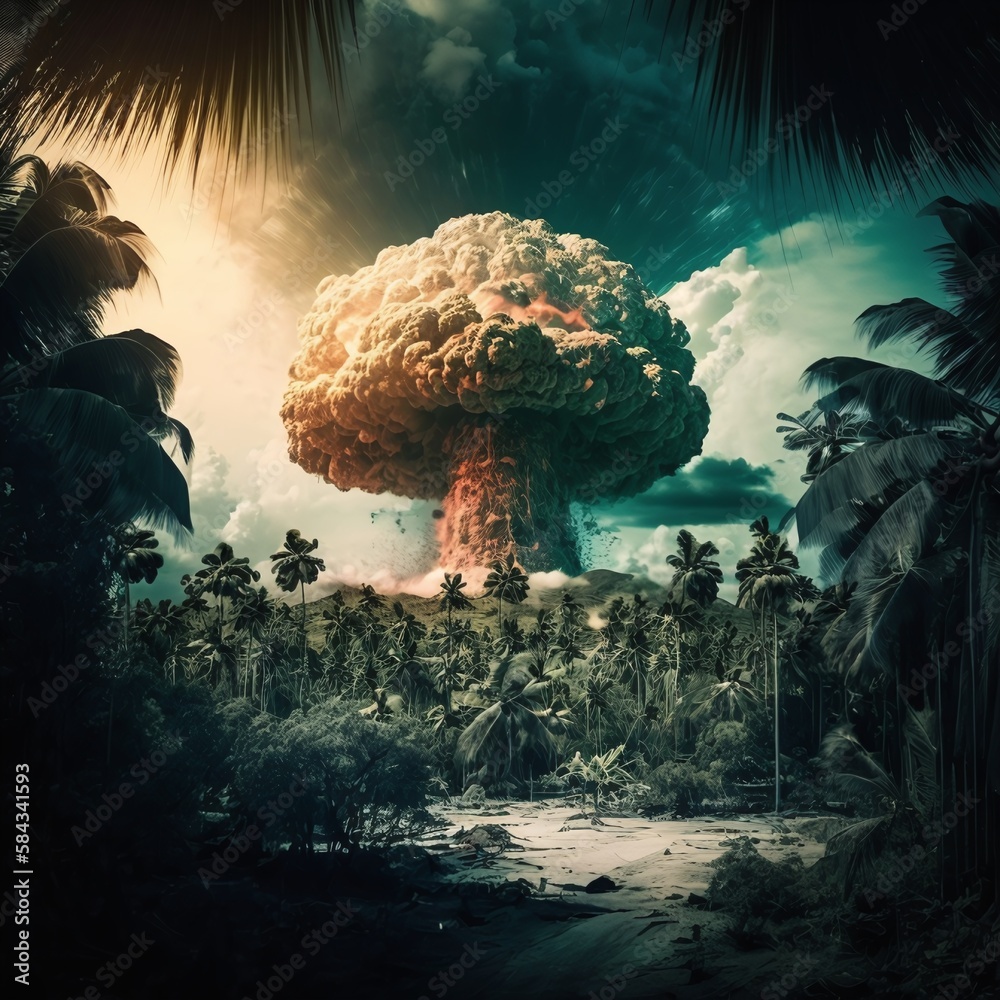 Nuclear Bomb Explosion in a Forest and its Effects Generated by AI ...