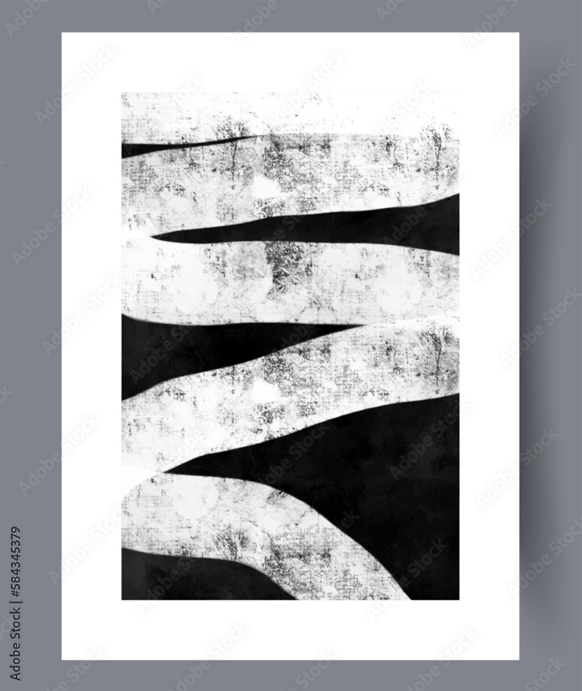Abstract path grunge line wall art print. Contemporary decorative ...