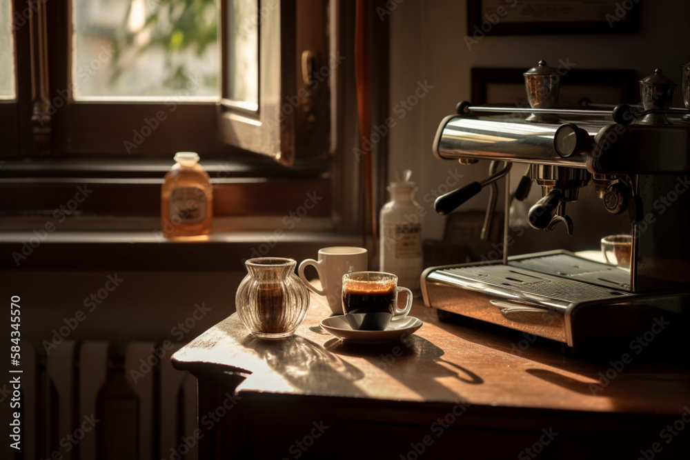 The Good Morning Begins With A Good Coffee - Morning Light Illuminates ...