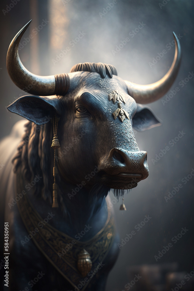 Nandi: The Divine Bull and Steadfast Companion of Lord Shiva Stock ...