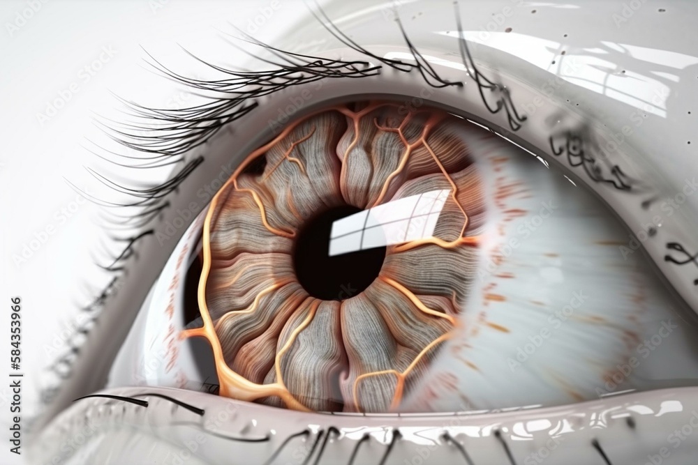 Eye anatomy, on white background, Generative AI Stock Illustration ...