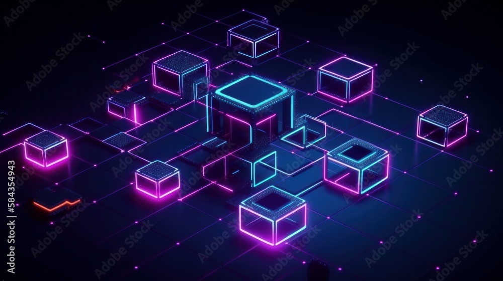 Futuristic blockchain and information technology concept ...