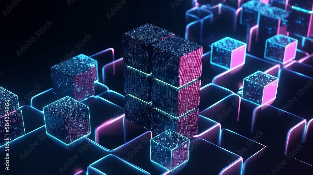 Futuristic Blockchain And Information Technology Concept