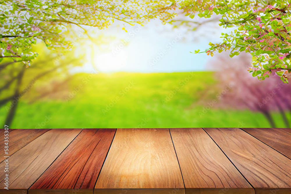 Beautiful spring background with green juicy young foliage and empty ...