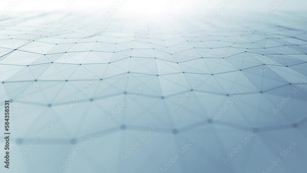 White Ground Plexus Digital Fx Background/ 4k animation of an abstract ...