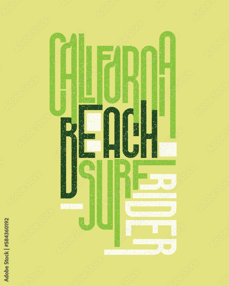 California Beach Surf rider Typography modern Calligraphy Font text ...