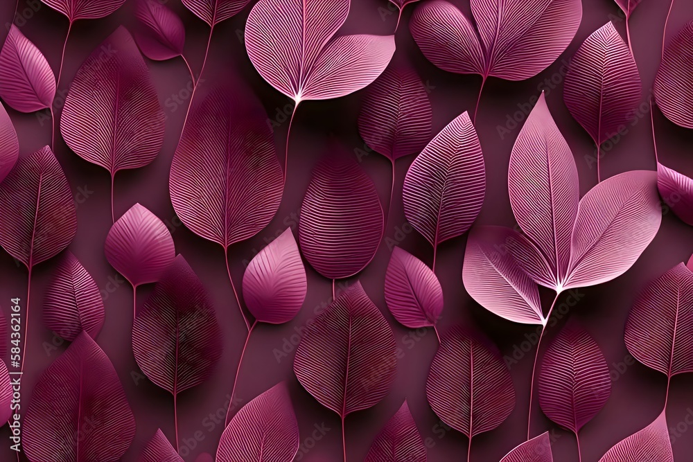 Pattern of dry purple leaves on purple background Stock Illustration ...