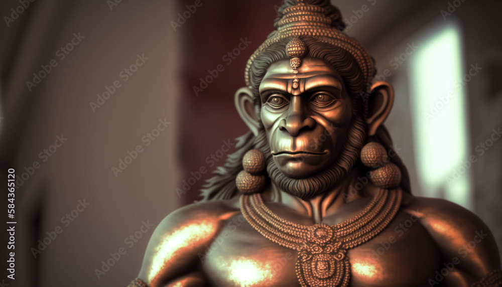 Majestic Portrait of Hanuman: Honoring the Indian Monkey God's Courage ...