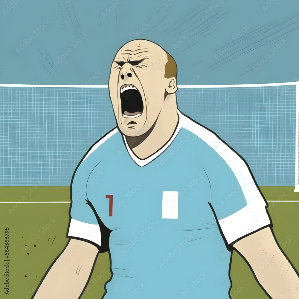 soccer player shouting upset / football coach shouting angry / referee ...