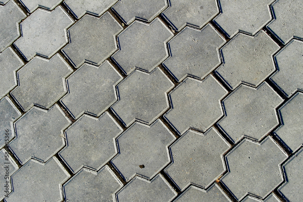 Pavement. Sidewalk tiles background. Pavement tiles. Top view. Closeup ...
