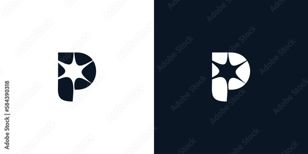 Unique and modern P spark logo design 4 Stock Vector | Adobe Stock