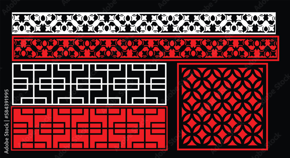 Decorative wall panel set chinese mdf cnc router laser cutting pattern ...