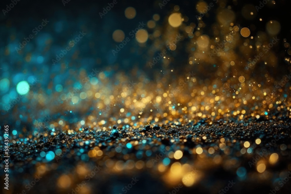 abstract background with Dark blue and gold particle. Christmas Golden ...