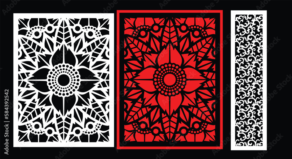 Decorative wall panel set chinese mdf cnc router laser cutting pattern ...