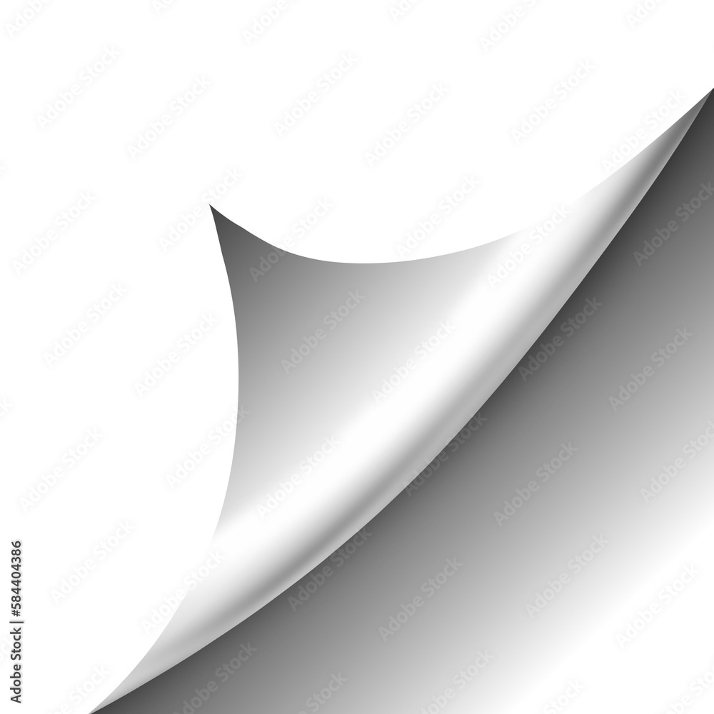 Silver page corner, page corner png, folded paper, bookmark clipart ...