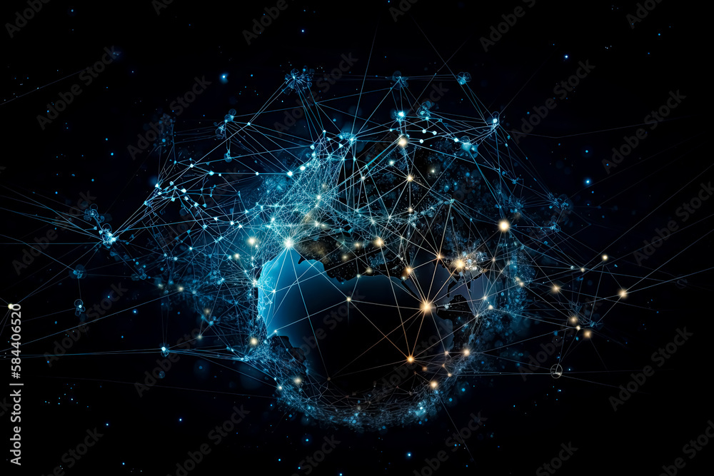 Global Network Background Generative Ai Communication Technology Connectivity Internet