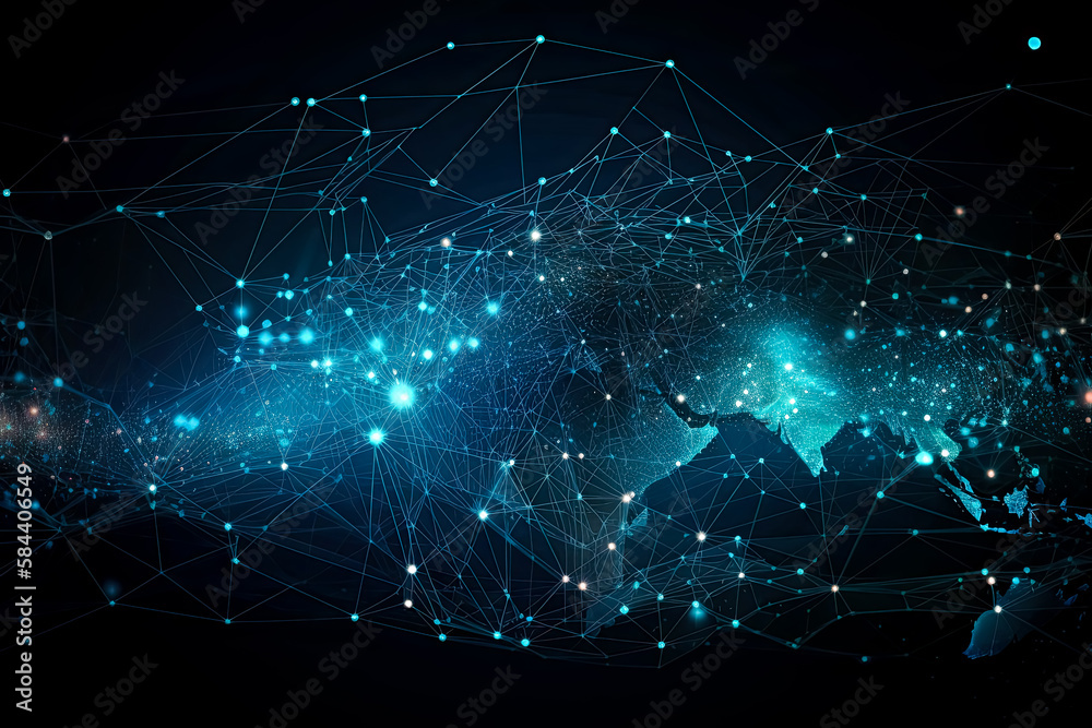 Global network background. - Generative Ai. -communication, technology ...
