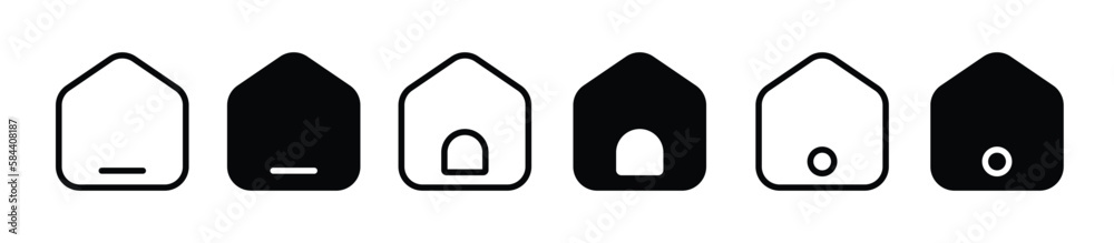 Home icon. isolated black outlined homepage button symbol. Main menu ...