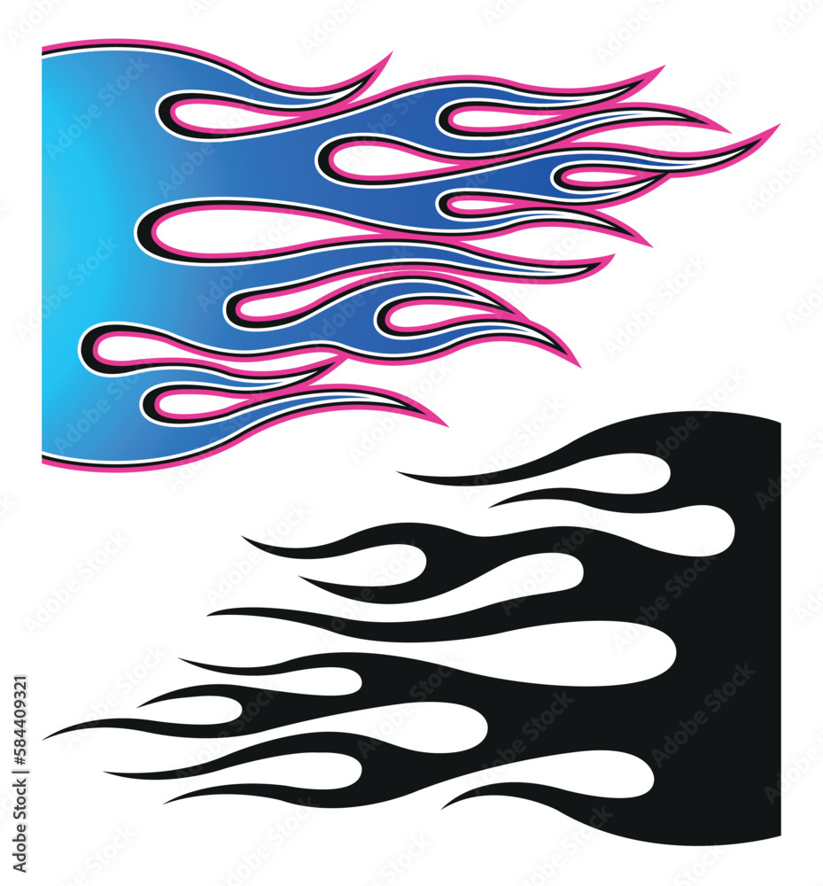 Blue flame electric sport car speed decal vinyl sticker. Racing car ...