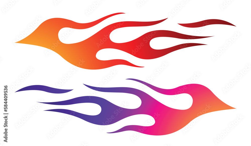Speed flame sports car decal vinyl sticker. Racing car tribal fire ...